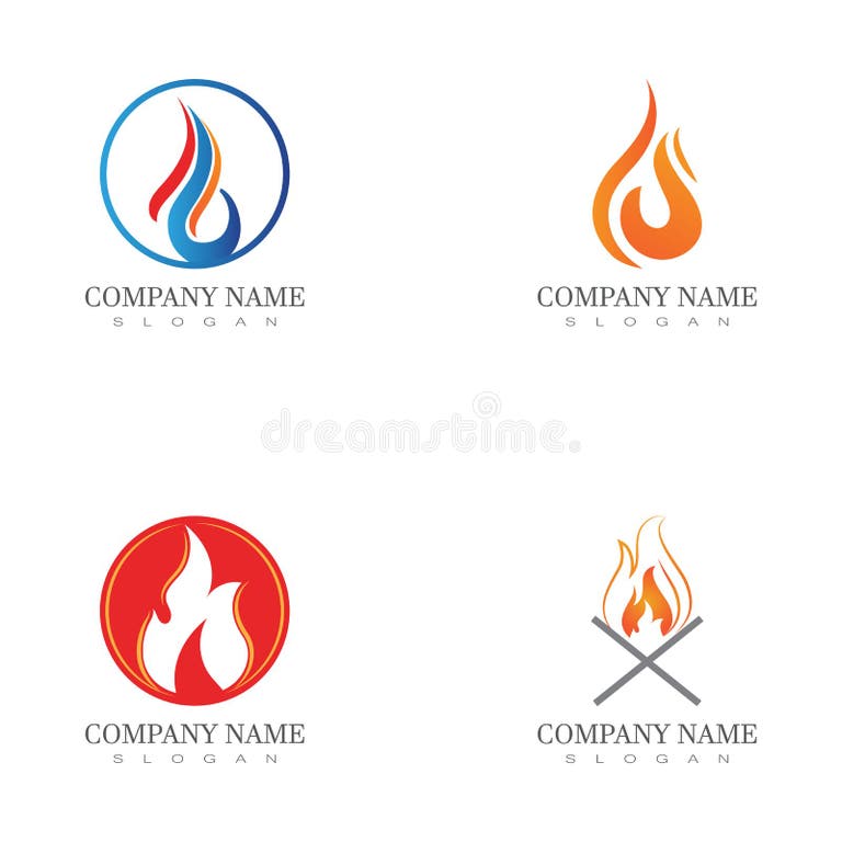 Fire Logo Modern Simple Gradient. Flame Logo Clean Simple Stock Vector ...