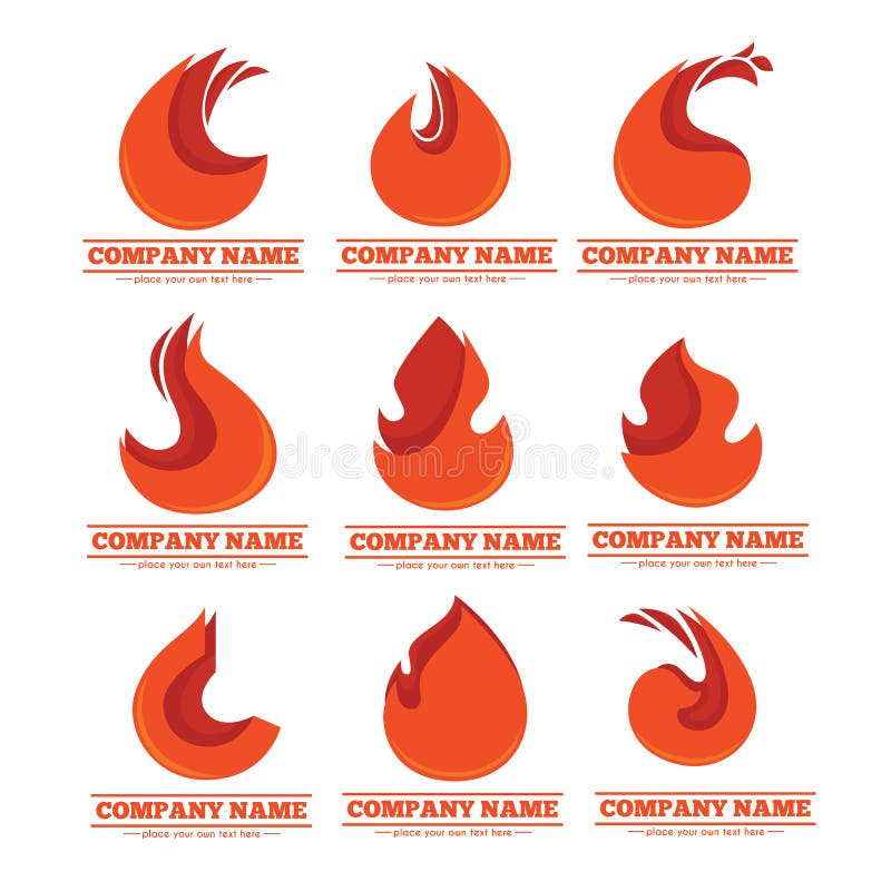 Stylized Fire Flame Emblems for Your Logo Design Stock Vector ...