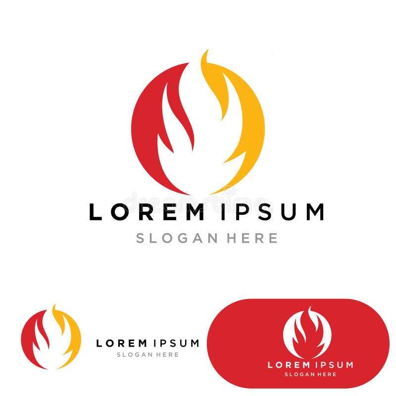 Fire Logo Template Flame Symbol Icon Vector Stock Vector - Illustration ...