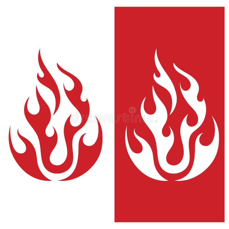 Fire Logo Template Flame Symbol Icon Vector Stock Vector - Illustration ...
