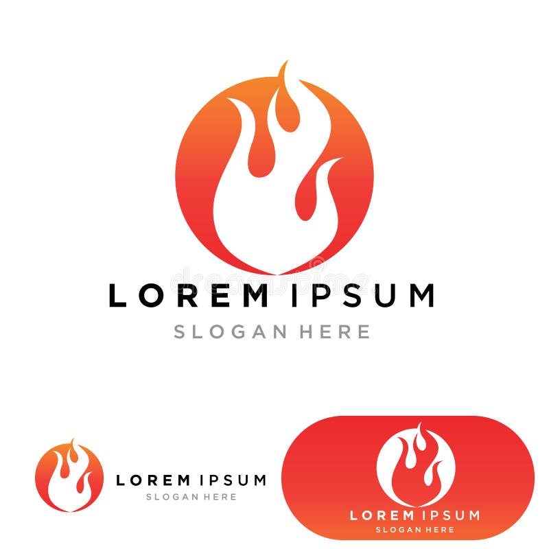 Fire Logo Template Flame Symbol Icon Vector Stock Vector - Illustration ...