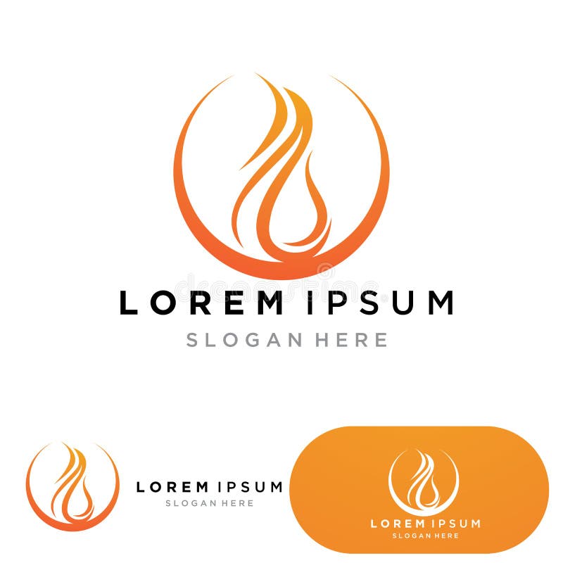 Fire Logo Template Flame Symbol Icon Vector Stock Vector - Illustration ...