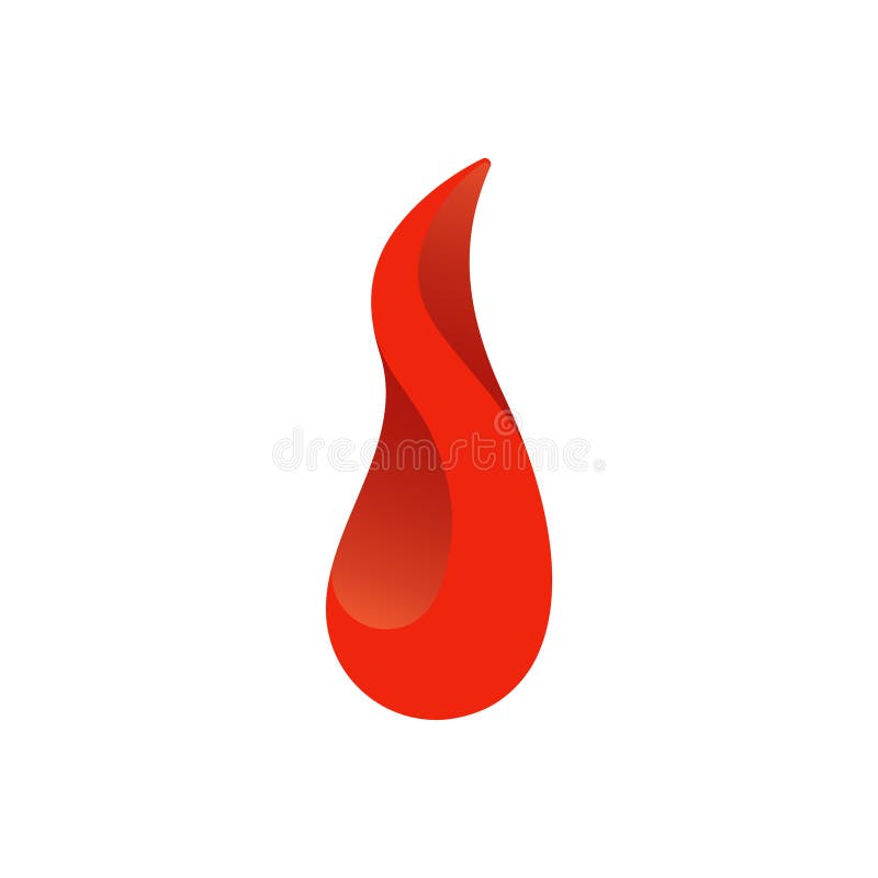 Fire Logo that Using Curved Style in Red Color Stock Vector ...