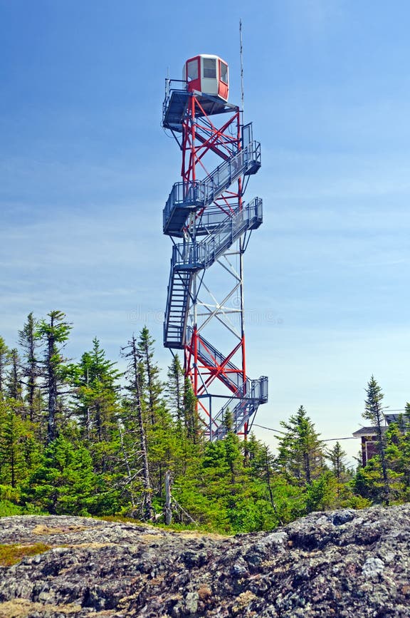 A Fire Lookout Tower in the Wilderness Stock Photo - Image of ...