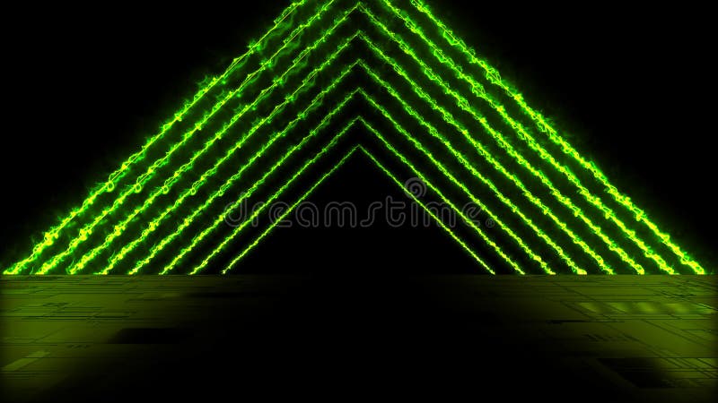 Fire Loop Animation. Wet Asphalt, Night View. Fiery Reflection on the ...