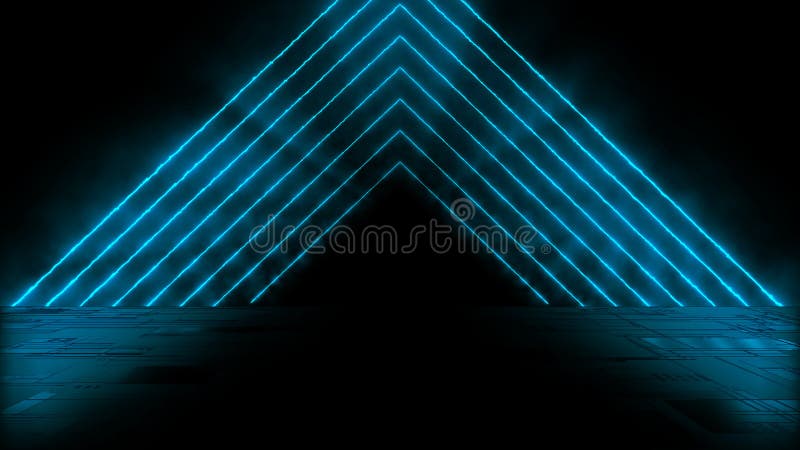 Fire Loop Animation. Wet Asphalt, Night View. Fiery Reflection on the ...