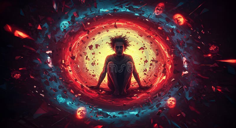 Through the Fire of Madness: Faces of a Fractured Mind Stock ...