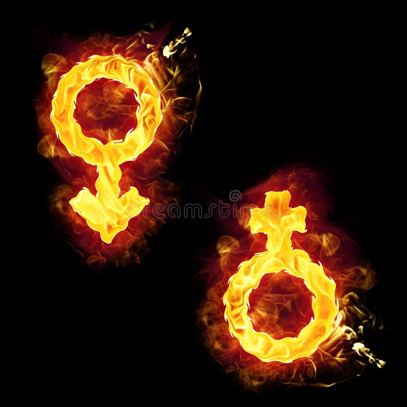 Fire Male Female Signs stock illustration. Illustration of fire - 46066443