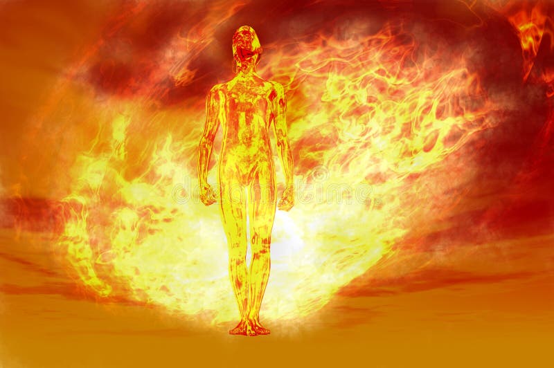 Fire man stock illustration. Illustration of concept - 18307519