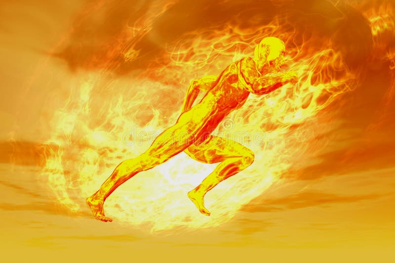 Fire man running stock illustration. Illustration of plasma - 16113625