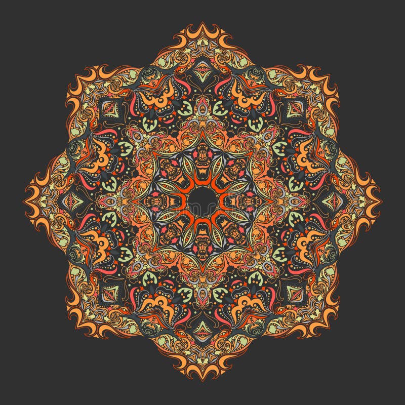 Fire mandala stock vector. Illustration of indian, fire - 50081462