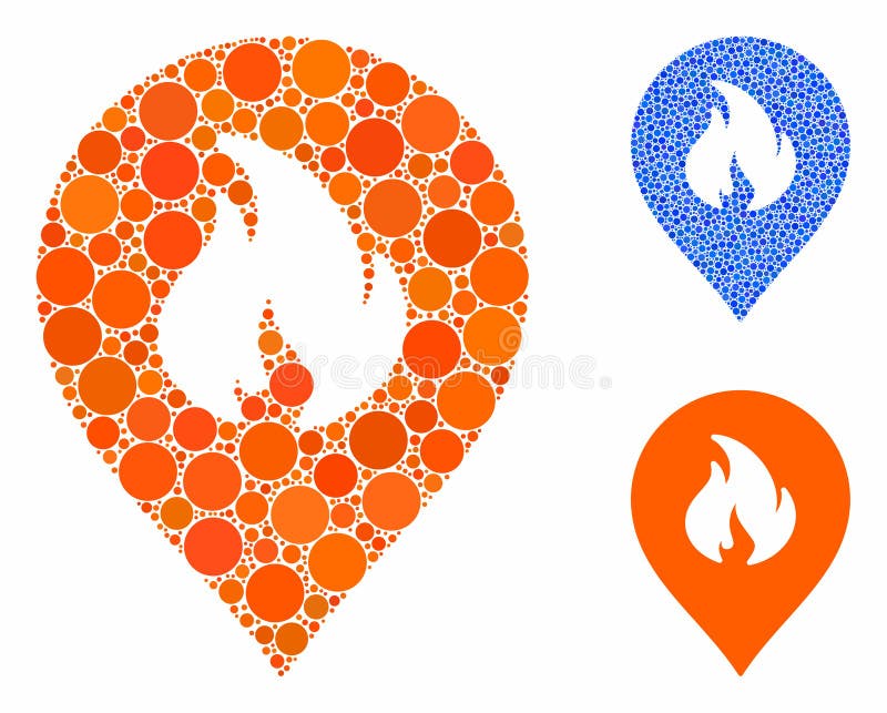 Fire Marker Mosaic Icon of Circles Stock Illustration - Illustration of ...