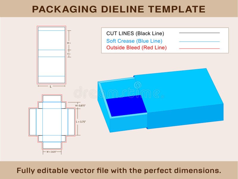 Fire Match Box, Dieline Template Stock Vector - Illustration of cutline ...
