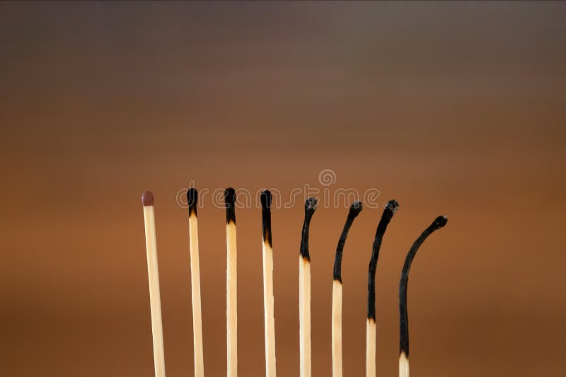Burned Out Concept Represented with Fire Matches Stock Photo - Image of ...