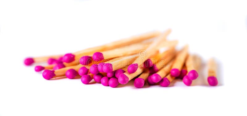 Fire Matches Pile Isolated on White. Object Stock Image - Image of ...