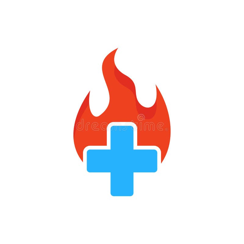Fire Medicine Icon Logo Design Element Stock Vector - Illustration of ...
