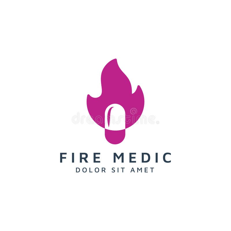 Fire Medical Negative Space Logo Design Stock Vector - Illustration of ...