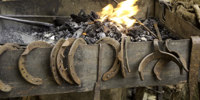 Fire in forge stock photo. Image of metallic, factory - 108808240