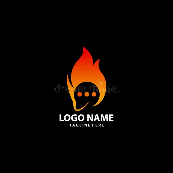 Fire Message Logo Design Vector Stock Vector - Illustration of logotype ...