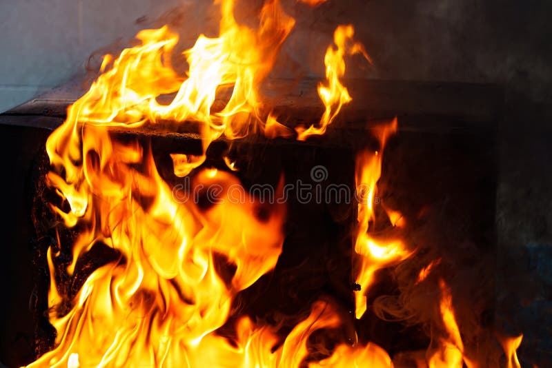 Fire and Molten Plastic on a Black Background. the Concept of Fire in ...