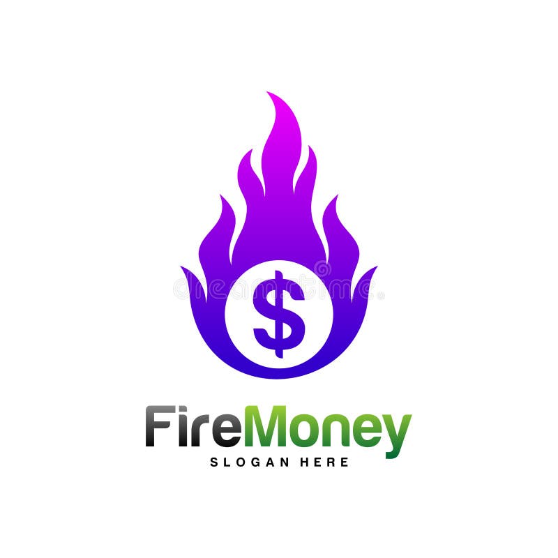 Fire Money Logo Design Concept Vector. Money Fire Logo Template. Fast ...