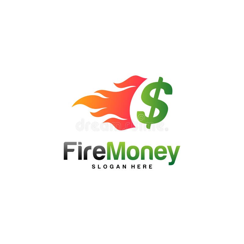 Fire Money Logo Design Concept Vector. Money Fire Logo Template. Fast ...