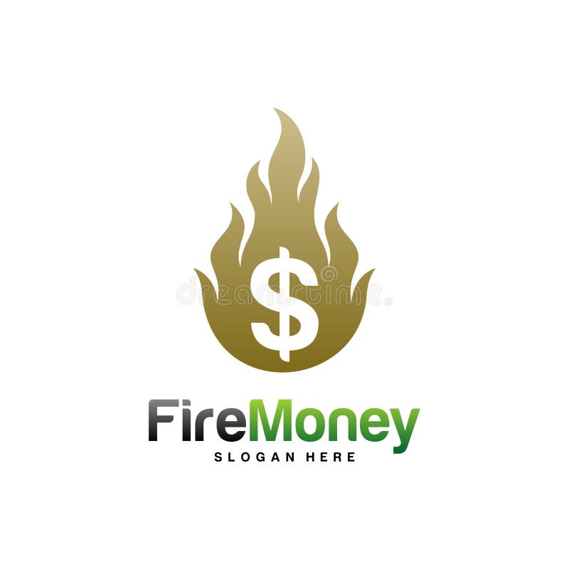 Fire Money Logo Design Concept Vector. Money Fire Logo Template. Fast ...