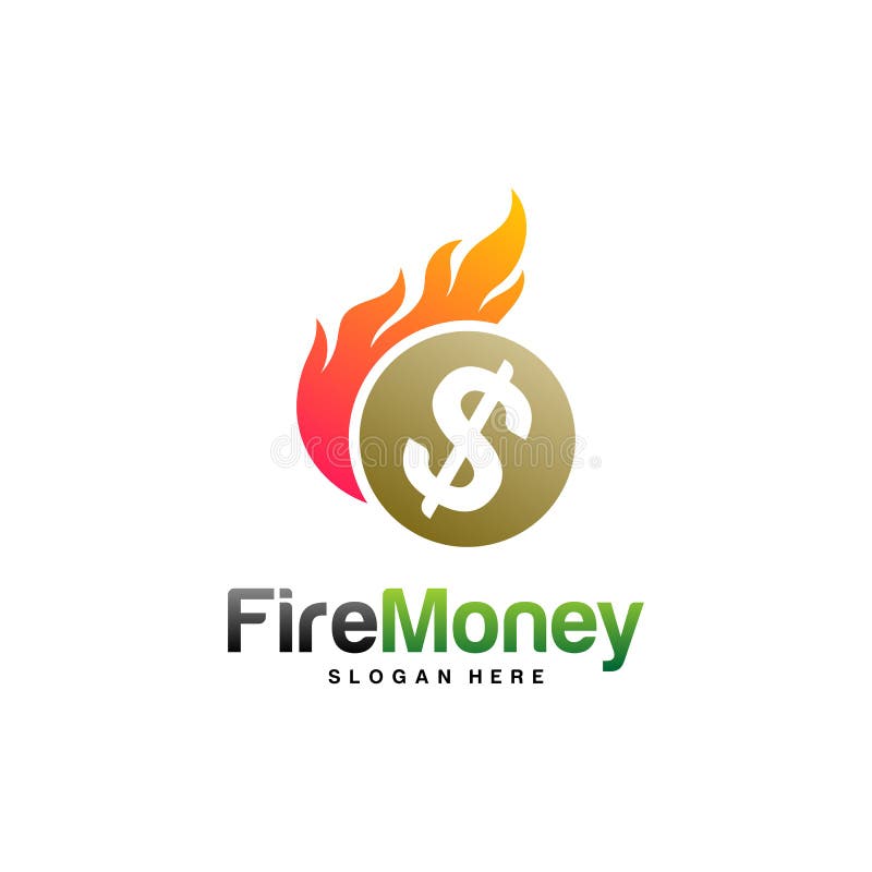 Fire Money Logo Design Concept Vector. Money Fire Logo Template. Fast ...