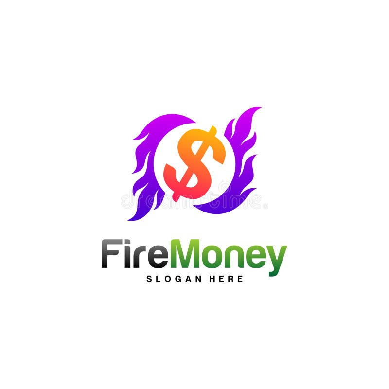 Fire Money Logo Design Concept Vector. Money Fire Logo Template. Fast ...