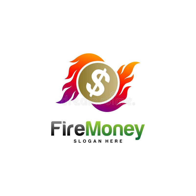 Fire Money Logo Design Concept Vector. Money Fire Logo Template. Fast ...