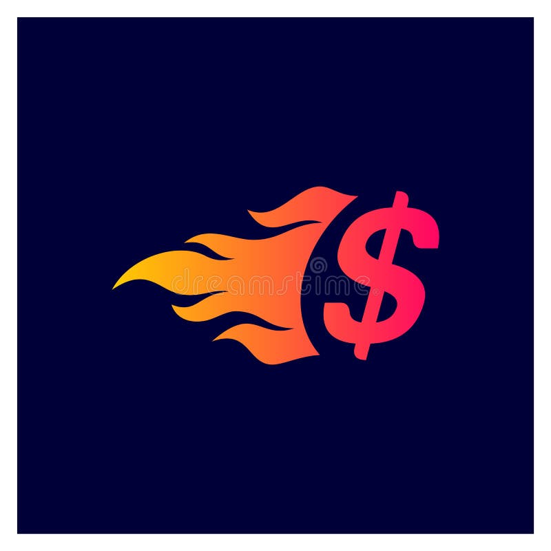 Fire Money Logo Design Concept Vector. Money Fire Logo Template. Fast ...