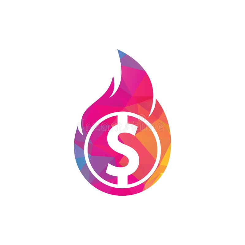 Fire Money Logo Design Template. Stock Vector - Illustration of ...