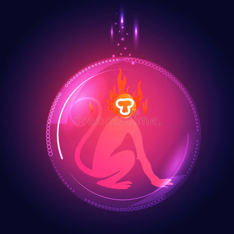 Fire Monkey is on the 2016 Figures Stock Illustration - Illustration of ...