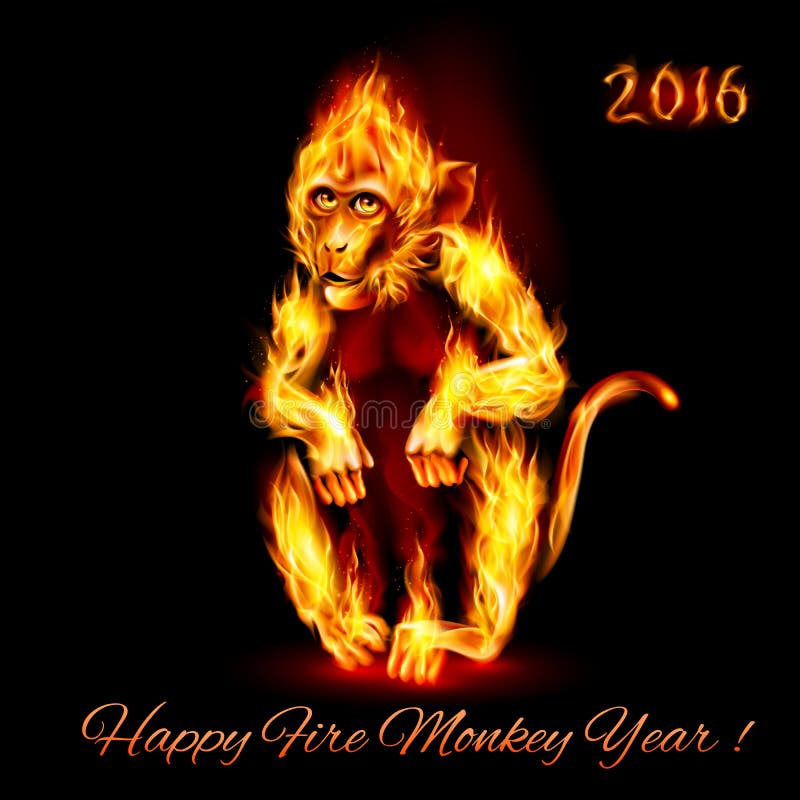 Fire Monkey is on the 2016 Figures Stock Illustration - Illustration of ...