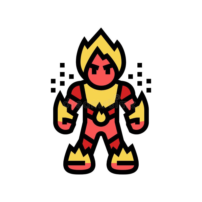 Fire Monster Glyph Icon Vector Illustration Stock Vector - Illustration ...