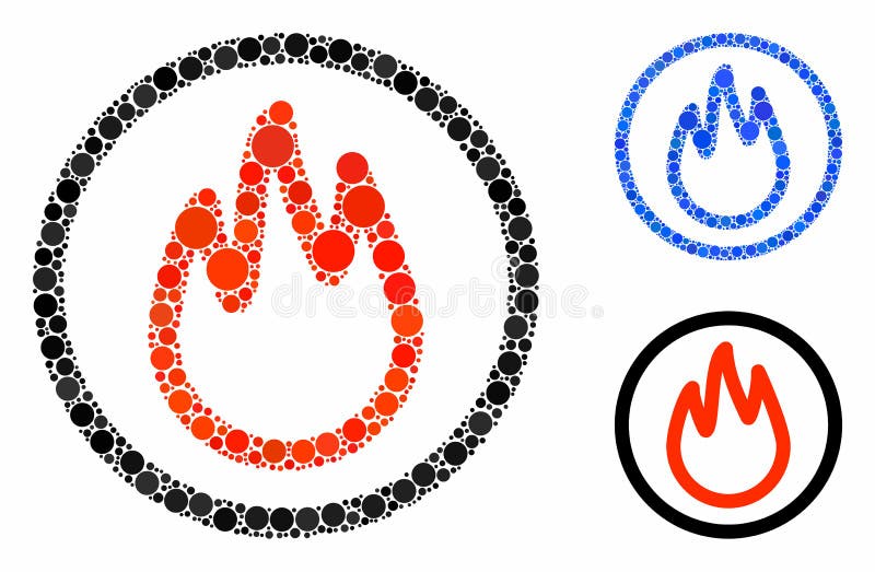 Fire Composition Icon of Round Dots Stock Vector - Illustration of ...