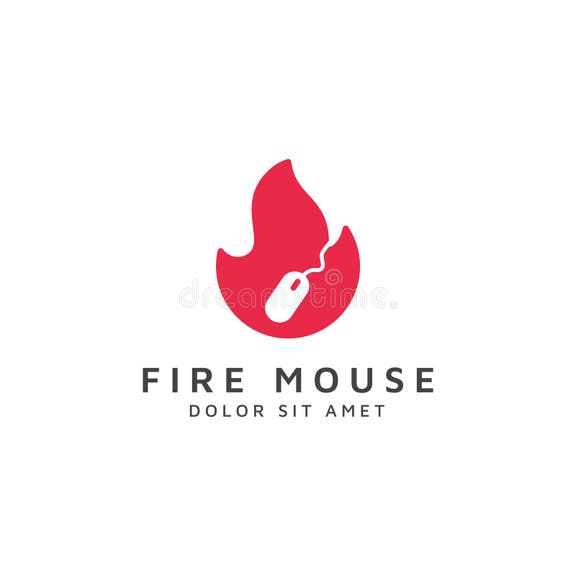 Fire and Mouse Negative Space Logo Design Stock Vector - Illustration ...