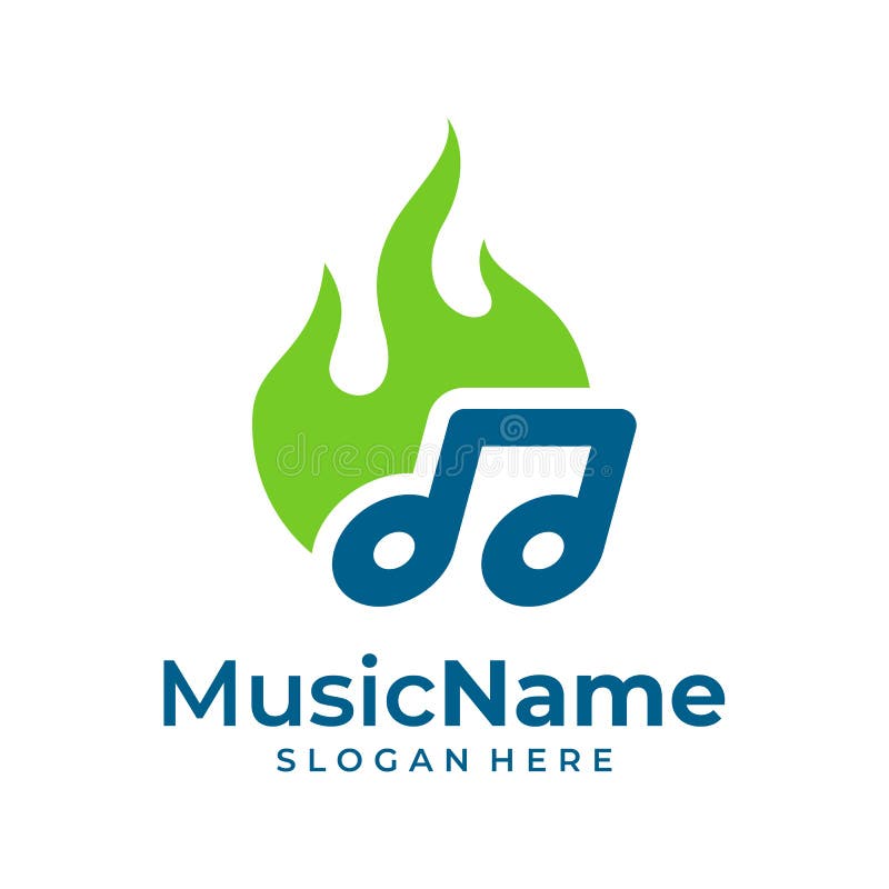 Fire Music Logo Vector. Music Fire Logo Design Template Stock ...