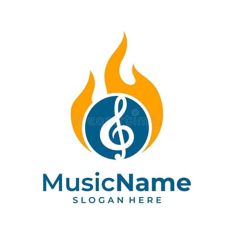 Fire Music Logo Vector. Music Fire Logo Design Template Stock ...