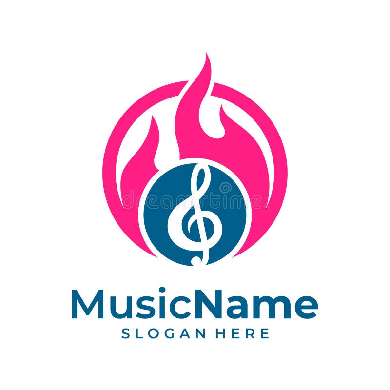 Fire Music Logo Vector. Music Fire Logo Design Template Stock ...