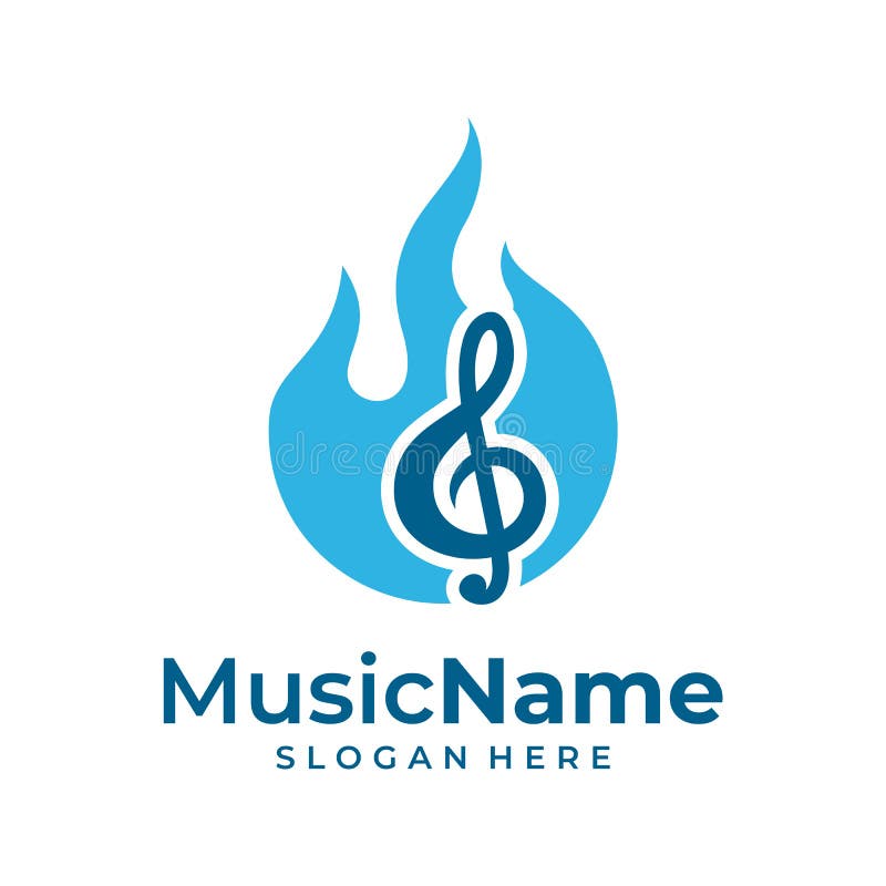Fire Music Logo Vector. Music Fire Logo Design Template Stock ...
