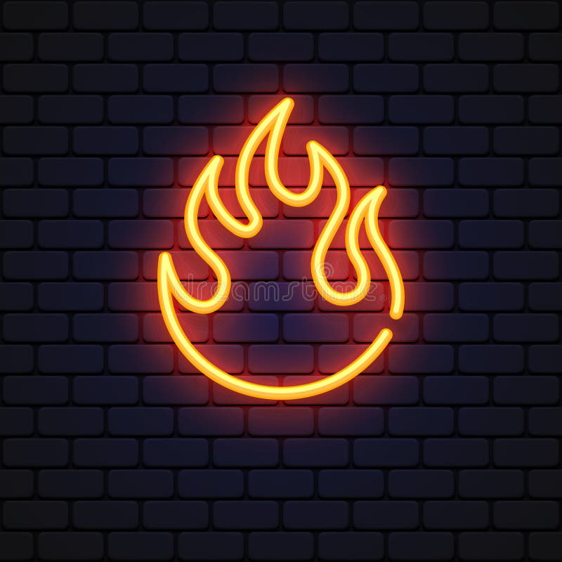 Fire Neon for Decoration Design. Vector Illustration Stock Vector ...
