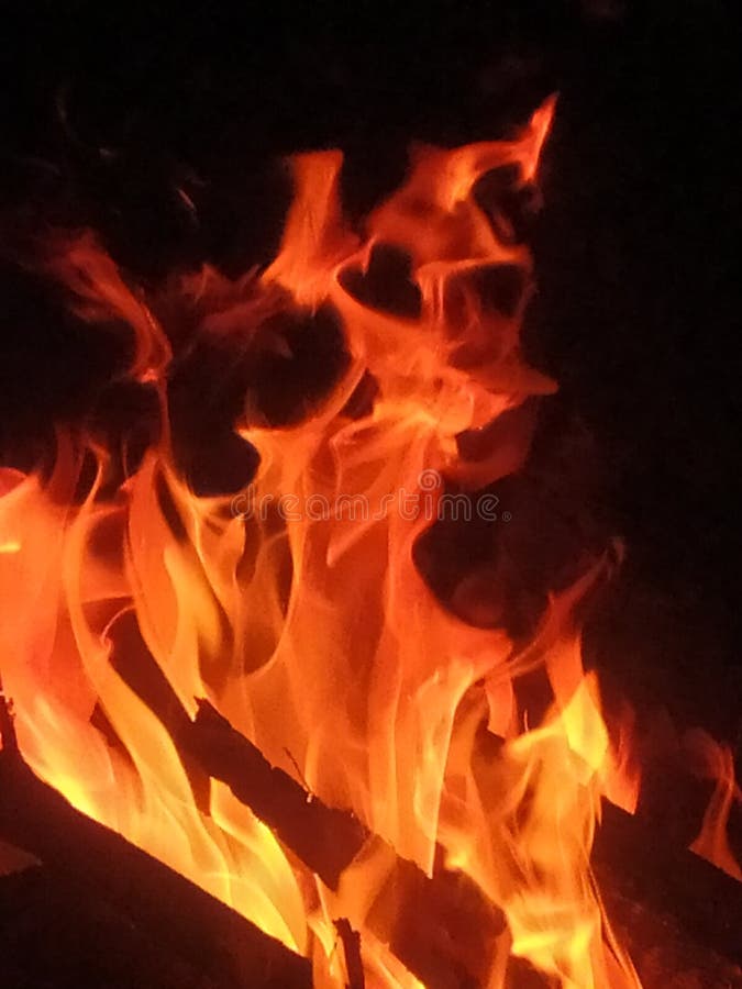 Fire at night stock photo. Image of warm, flame, blaze - 224312660
