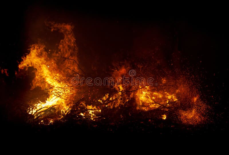 Fire at night stock image. Image of flames, explosive - 23331847