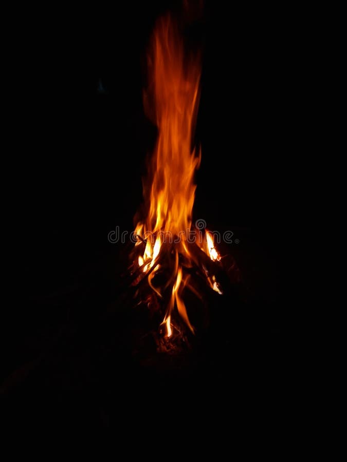 Fire in night stock photo. Image of fire, night, black - 284538702