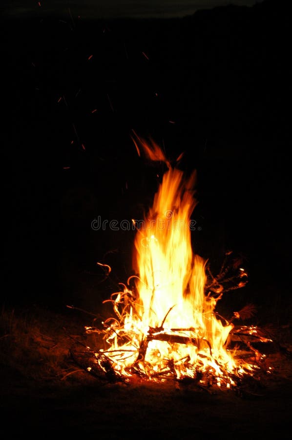 Fire at night stock photo. Image of flames, dancing, flicker - 6849162