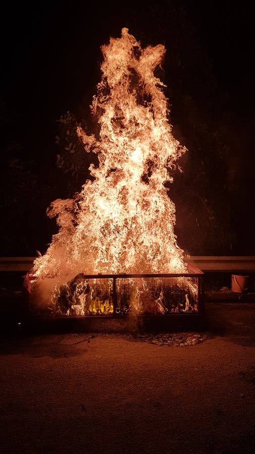 Fire stock photo. Image of flame, fire, summer, night - 99631762