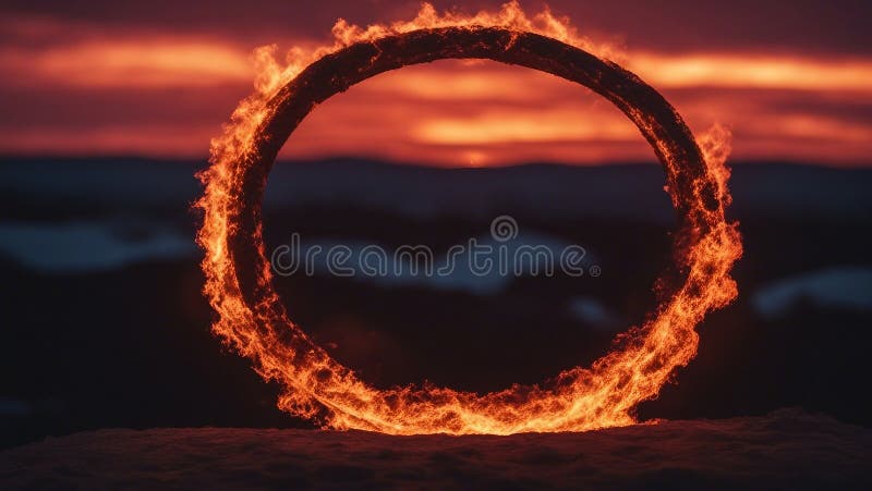 Fire in the Night a Blazing Ring of Fire in the Sky, Signaling the End ...