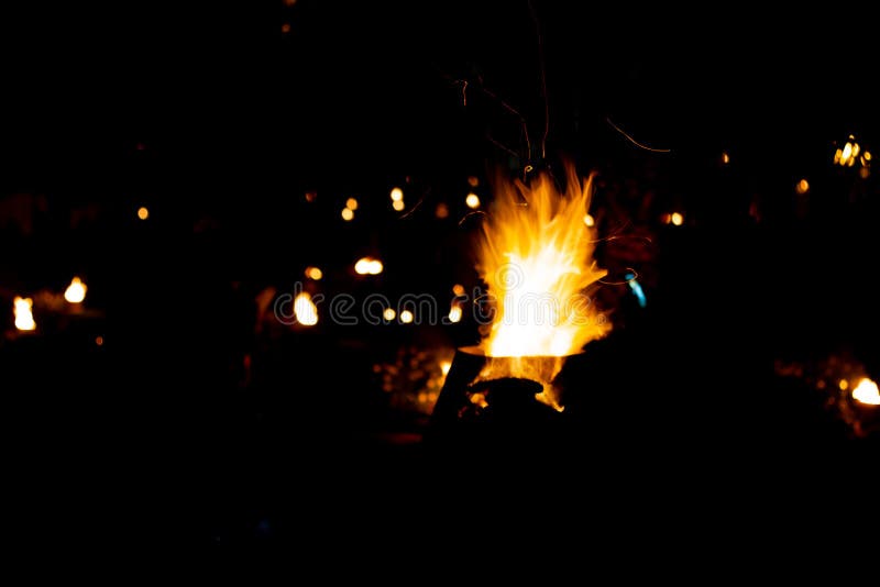 Fire at Night 002 stock photo. Image of pattern, paprika - 177178478