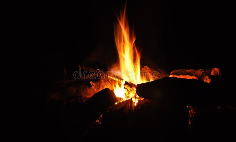 Fire in the night stock image. Image of warm, outdoor - 34938185